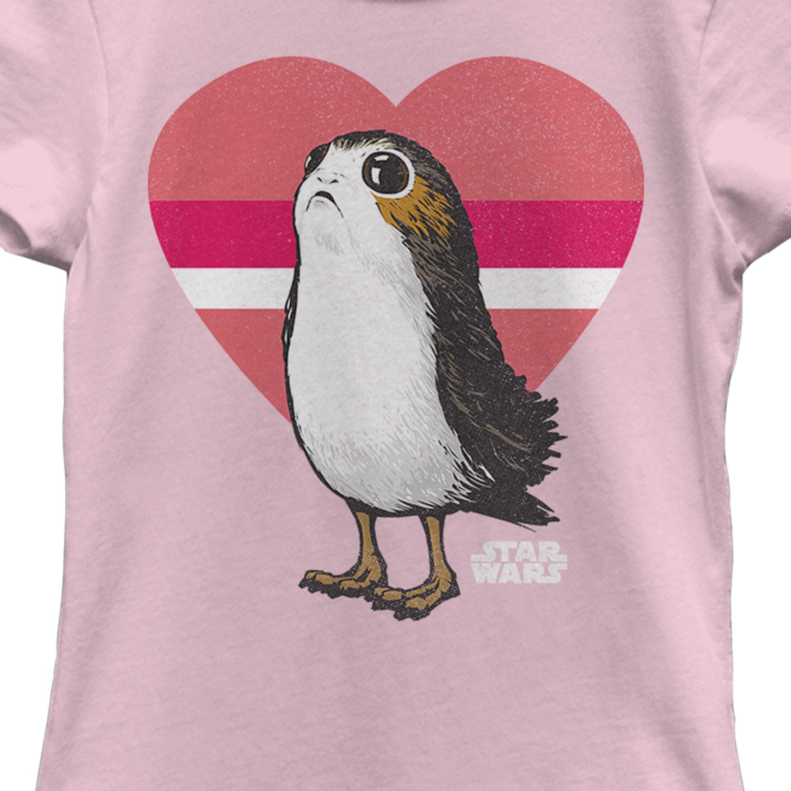 Girl's Star Wars: The Last Jedi Valentine Porg Striped Heart T-Shirt ...